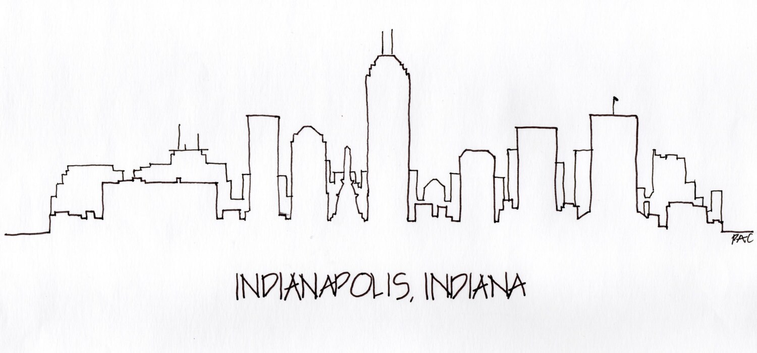 Indianapolis Skyline Art by HeartlandArtistry on Etsy
