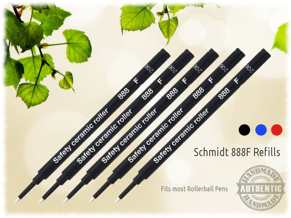 5 Pack Schmidt 888 F Safety Ceramic Roller Ball Ink Refills
