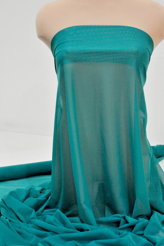 Power mesh stretch fabric semi sheer 4 ways stretch.. Jade