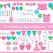 Birthday Clipart Digital Elements PNG Transparent Background