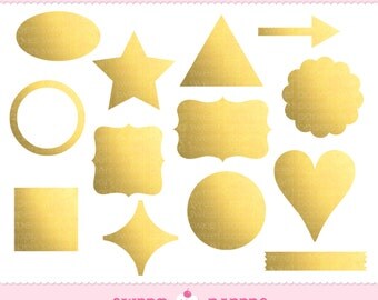 Gold foil clip art | Etsy