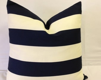 Blue stripe pillow | Etsy