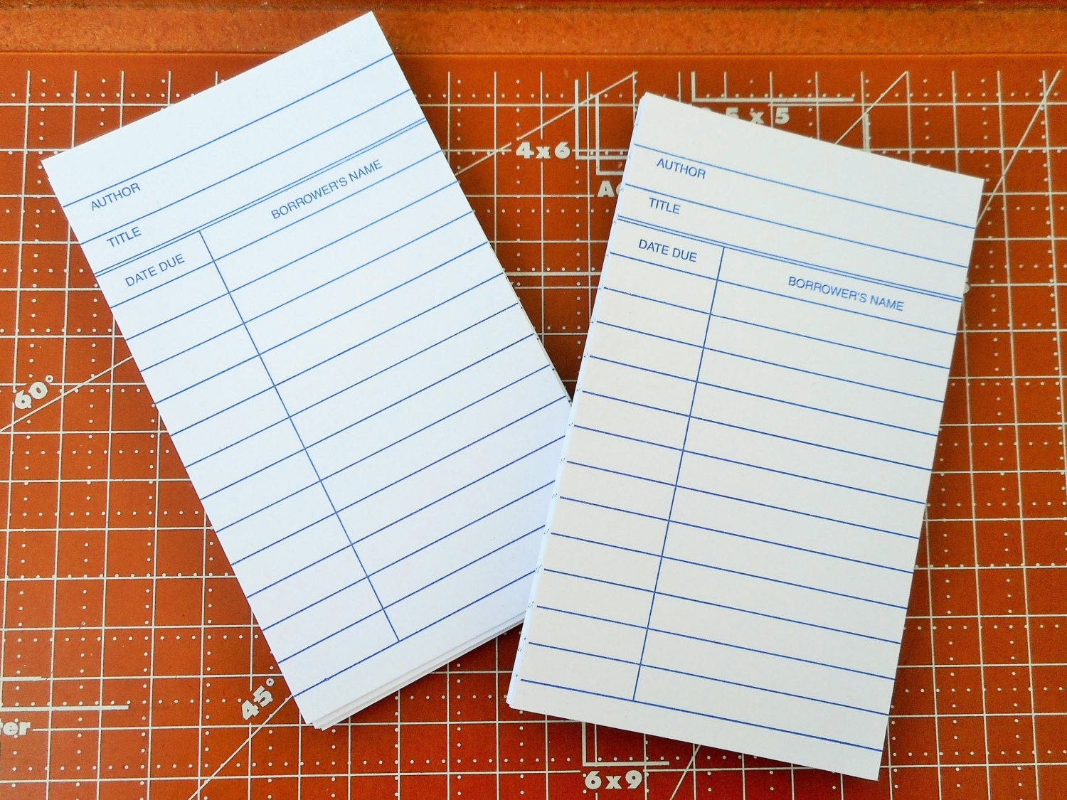 Library cards set of 20 check out cards