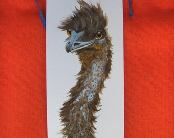EMU Hand Painted BOOKMARK