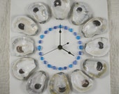 Oyster Shell Wall Clocks Oyster Plates and by ArtOnTheHalfShell