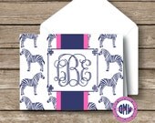 Items similar to Monogrammed Fold Over Note Cards-Personalized ...