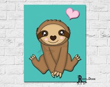 Unique kawaii sloth related items | Etsy