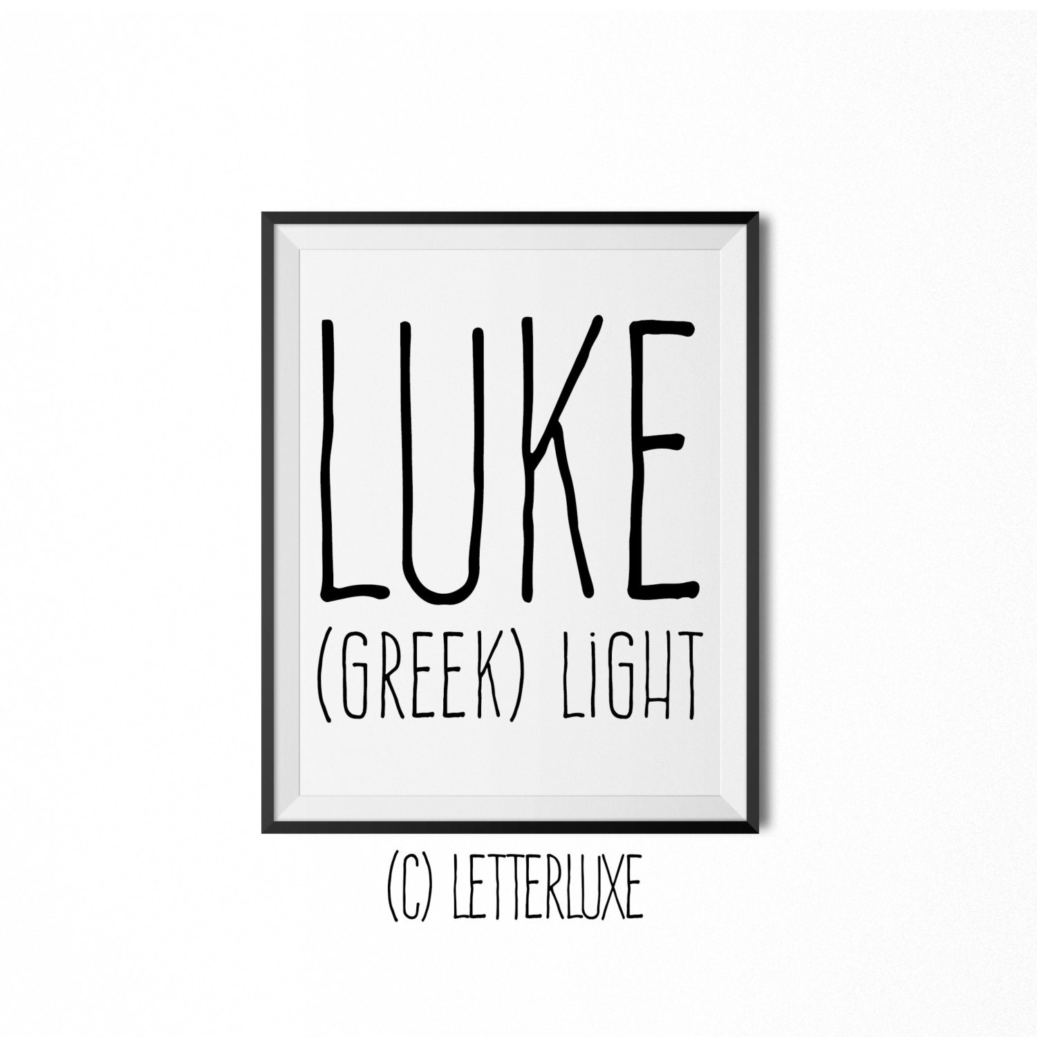 Luke Baby Name Meaning Print Printable Nursery Art by LetterLuxe