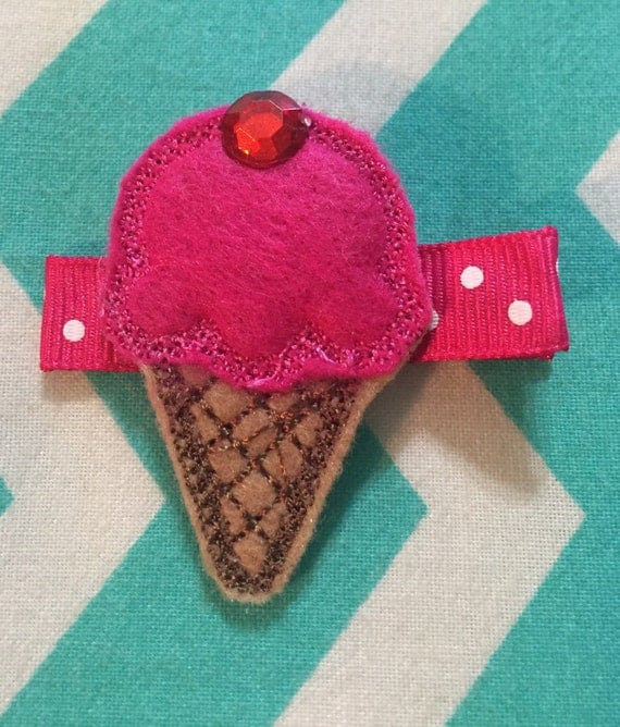 Items similar to Ice cream cone hair clippie on Etsy