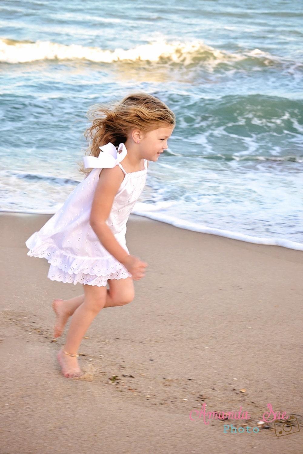 Girls White Beach Dress