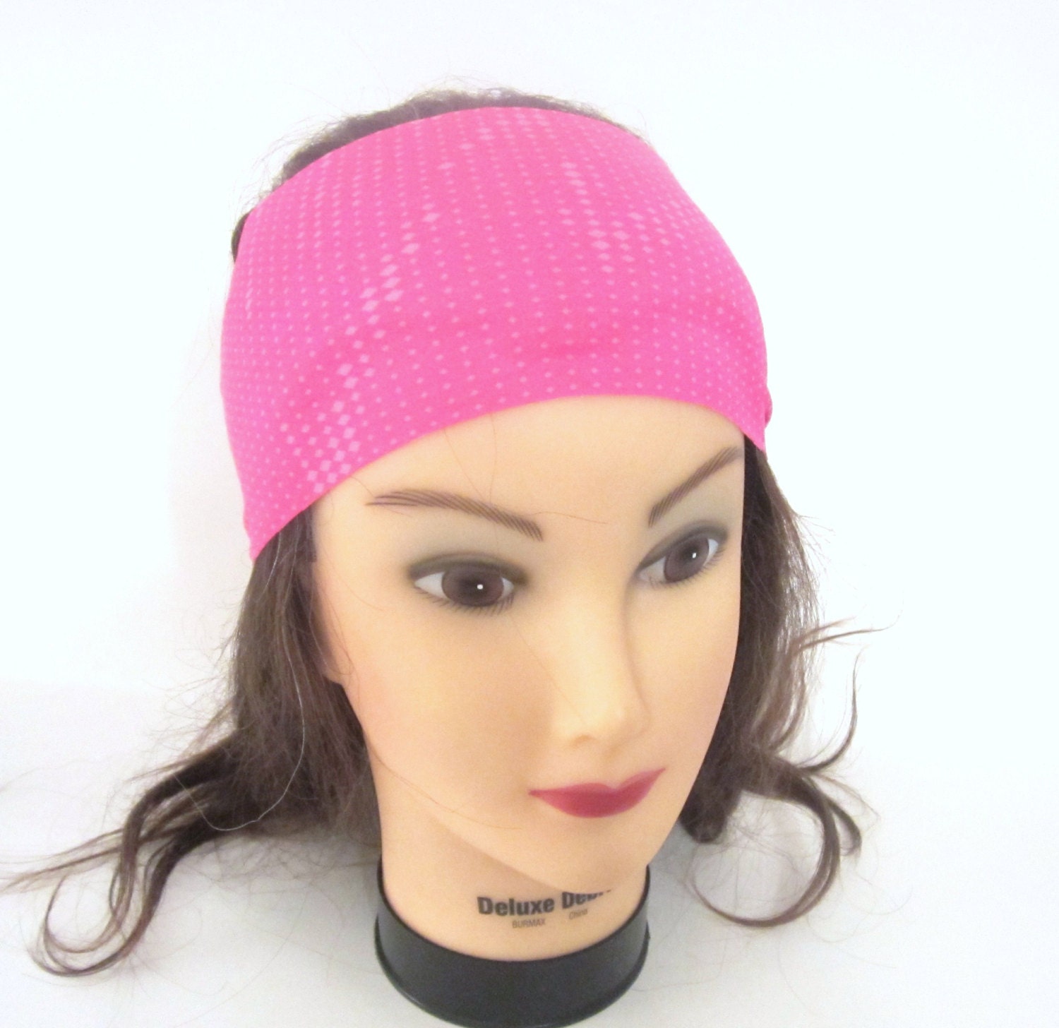 Pink Stretchy Workout Headband Fitness Headband By Sewinboutique