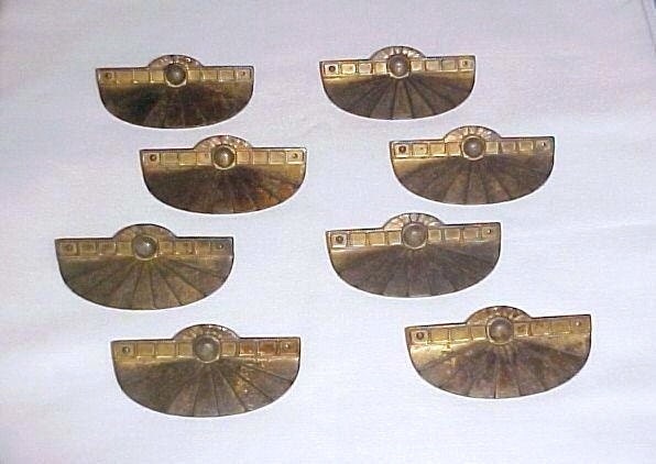 8 Antique Metal Drawer Pulls – Fan Shape – Vintage Hardware – Furniture ...
