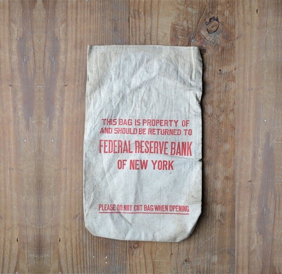 Vintage Canvas Bank Of America Cash Money Bag | SEMA Data Co-op