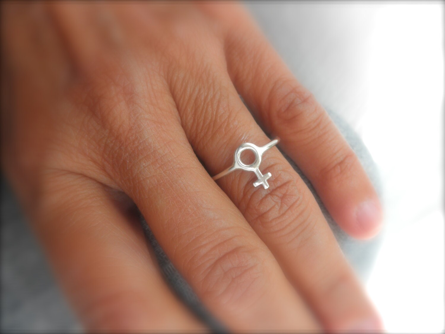 Female symbol ring solid 925 terling silver ring female