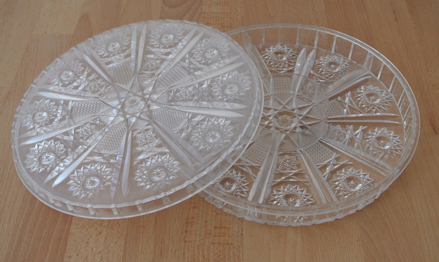 Vintage Faux Crystal Plastic Candy Tray with Cover In Original Box ...