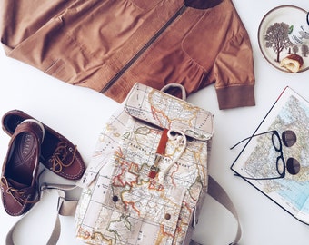 World Map Prints Backpack/Atlas Large