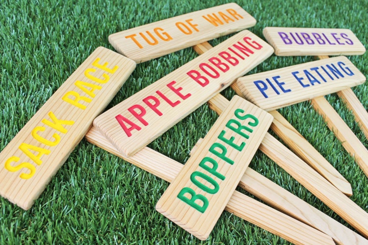 KIDS OUTDOOR YaRD Game Signs Colorful Wood Signs by TheCommonSign