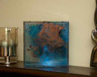 Found object plastic box with alcohol ink by PharmacistsDaughter