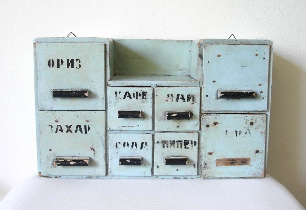 Antique Primitive Spice Wall Rack. Antique Wooden Spice Rack Cabinet ...