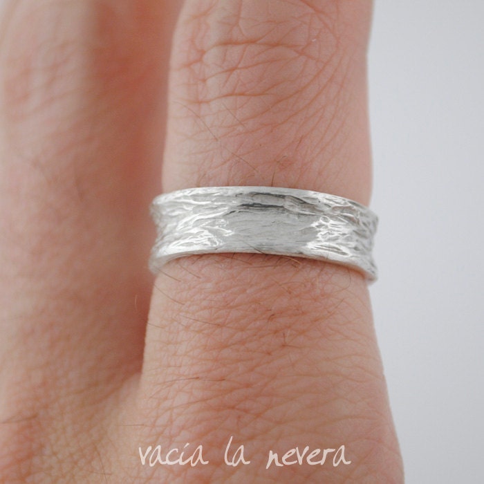 sterling silver wedding rings Rustic engagement by vacialanevera