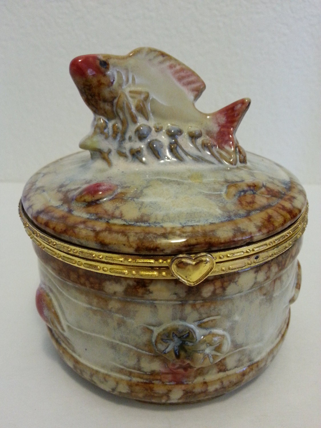 Ceramic Trinket Box with Fish on Top – Haute Juice