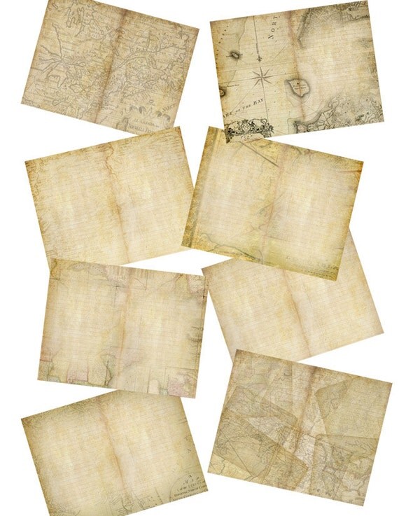 printable diy journal pages Vintage Maps digital by DigitalMagpie