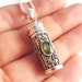 Prayer Box Necklace Peridot Capsule Hollow Tube Pendant