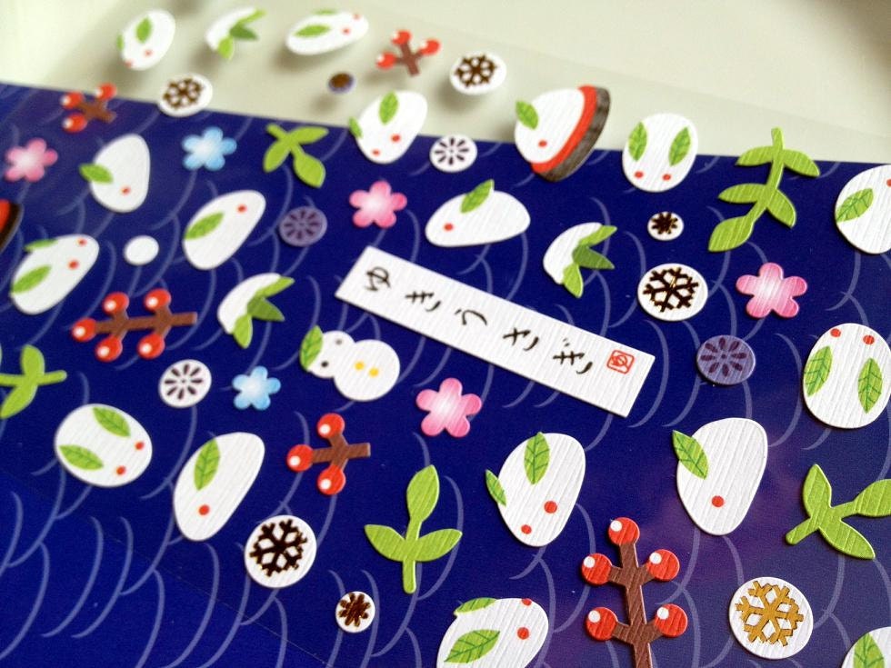 rabbit cake japanese rice cake sticker bunny cake white