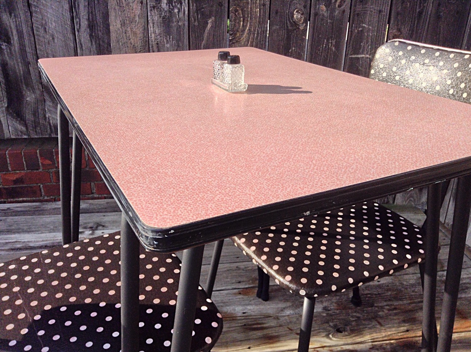 1950’s-60’s Pink/White Formica Top Refurbished Table or Kitchen Island ...