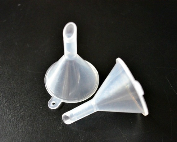 Lot of 10 Mini Funnels. Small Plastic Funnels.