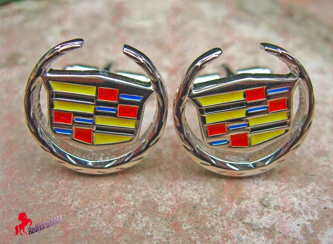 Cadillac Shield Logo Cufflinks Personalized Man by RedHorse0088