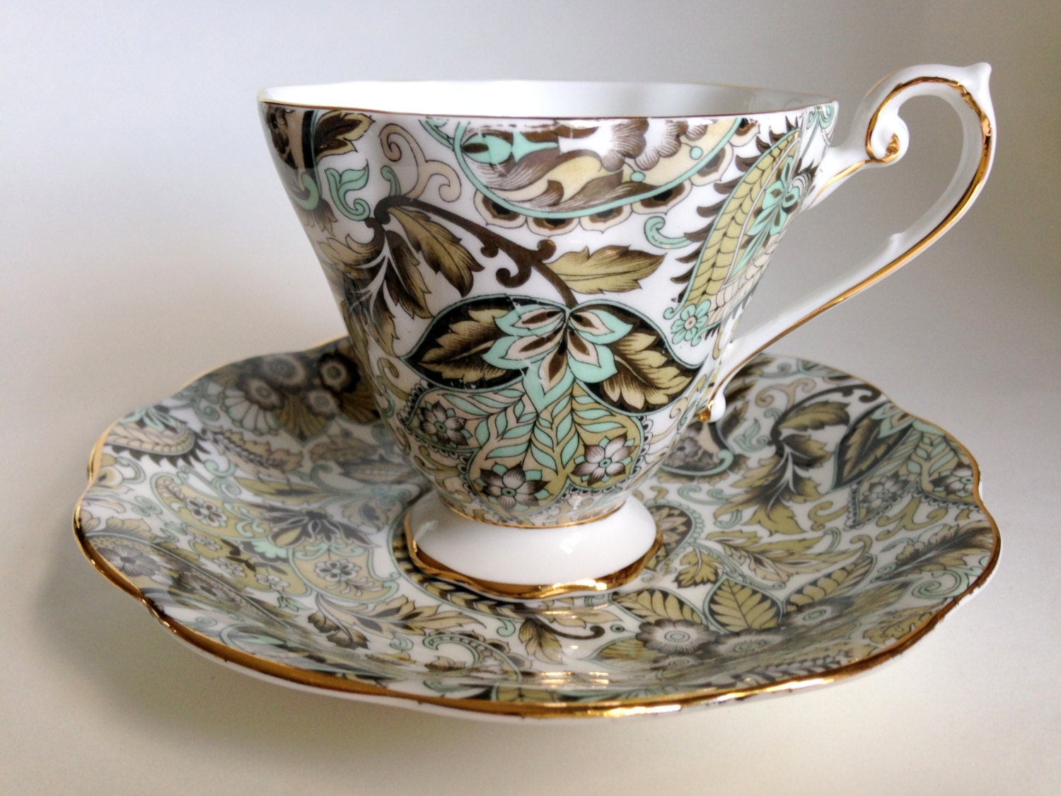 Popular Paisley Royal Standard Tea Cup and Saucer, Antique Teacups, Tea ...