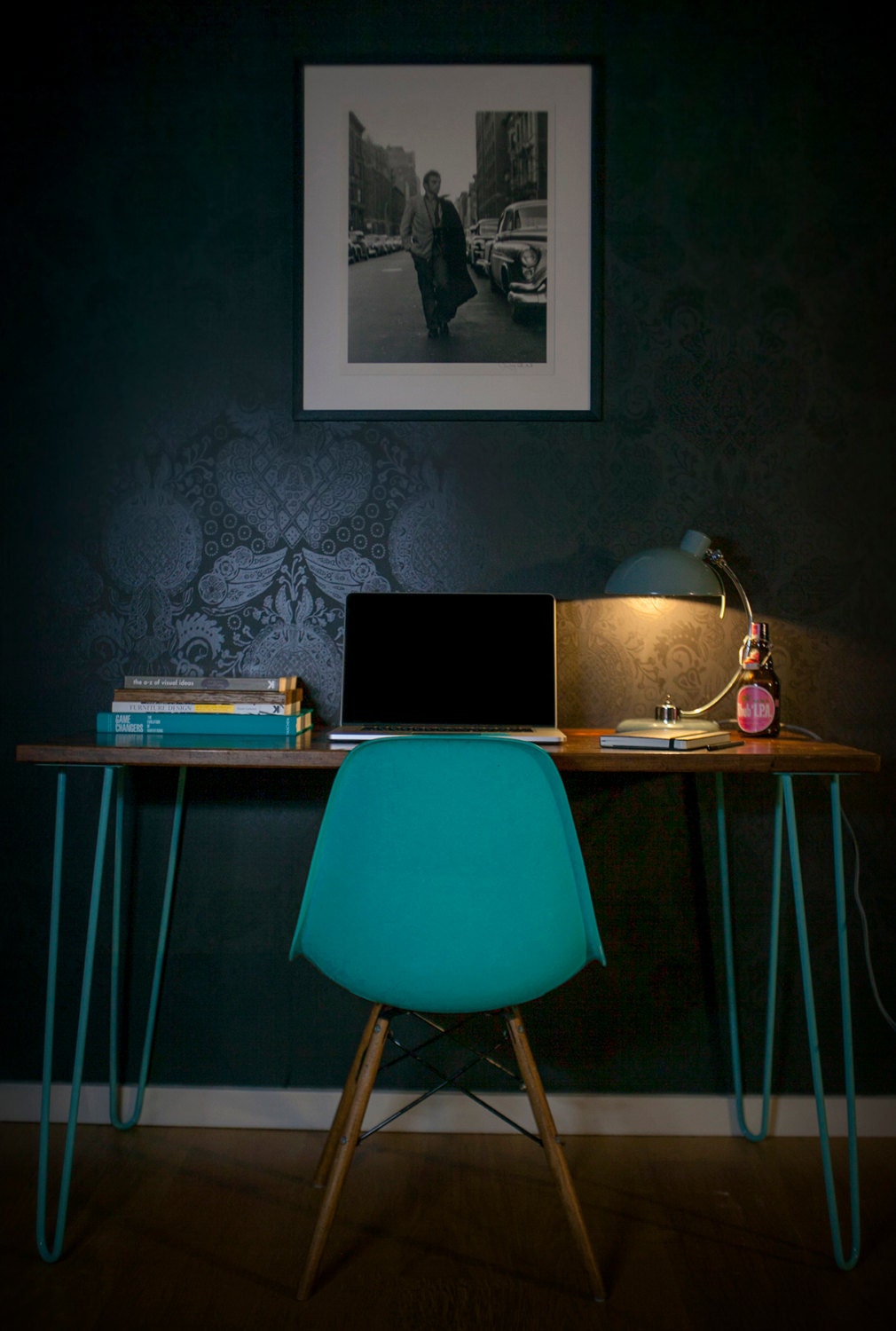 Reclaimed Wood Desk – Vintage Industrial Mid Century Artist Table ...
