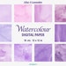 Lilac & Lavender Watercolour Digital Paper Clip Art. Set of 10