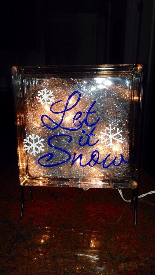 Glass Block Christmas light up blocks Believe in the magic