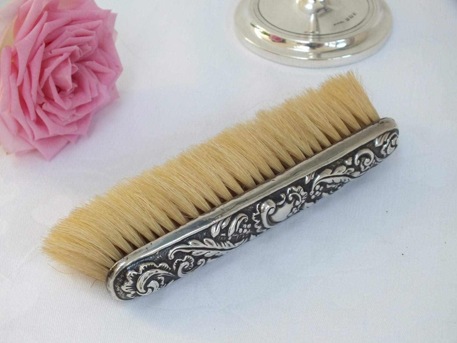 Silver Clothes Brush, Victorian Sterling Silver Repousse Brush, English ...