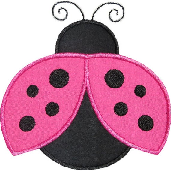 Ladybug Flying Applique Machine Embroidery by HappyApplique