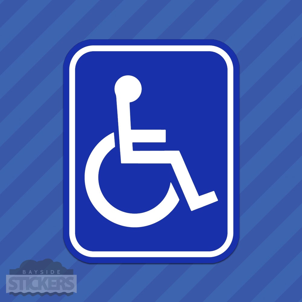 Colored Handicap Symbol Vinyl Decal Sticker Wheelchair