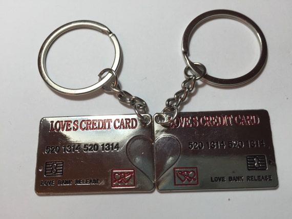 Pair credit card keychain debit card keychain by usacraftseller