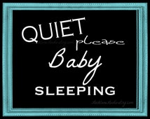 New Baby Printable Quiet Sign, 11x14 Quiet Please Baby Sleeping sign ...