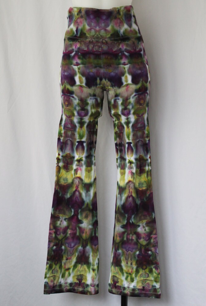 Yoga Pants Tie Dyed Ice Dyed Kimmy's purple stained
