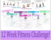 Printable Health and Fitness Journal, Fitness Planner, 12 Week Exercise ...