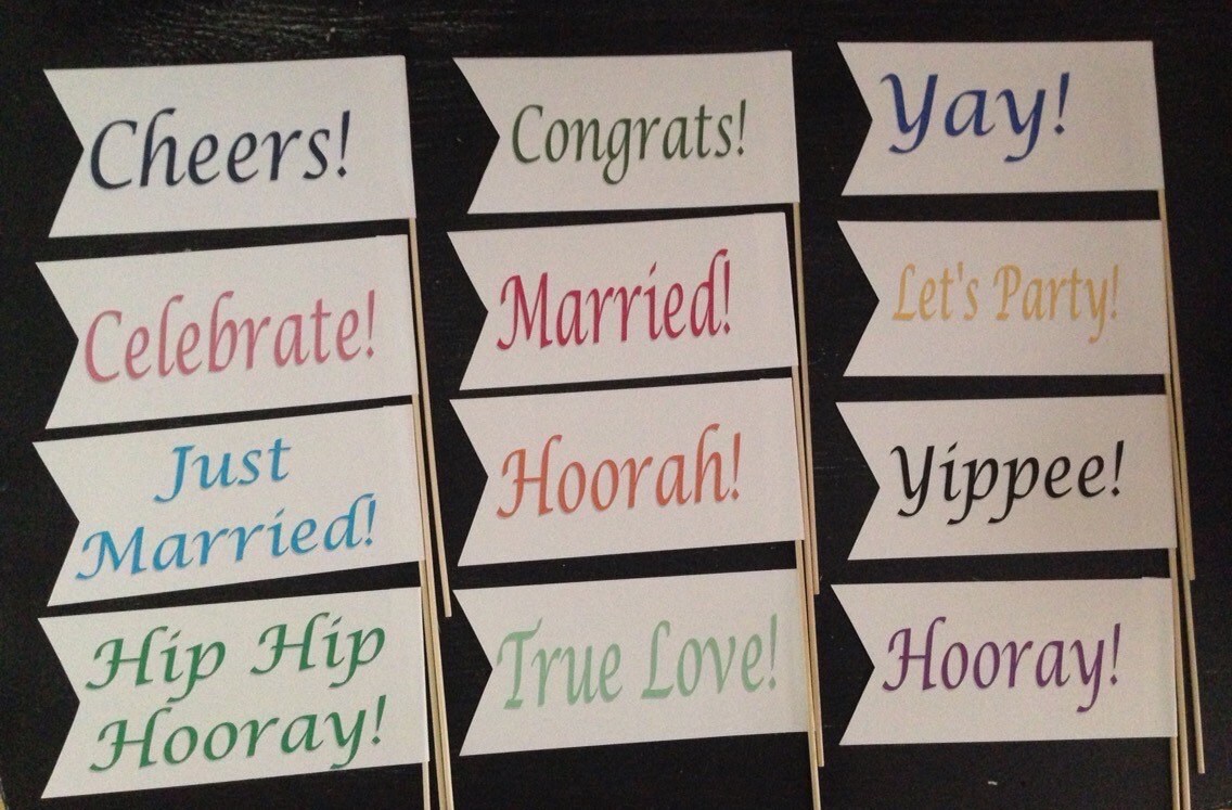 Assorted Wedding Flags by EverEPaperWedding on Etsy
