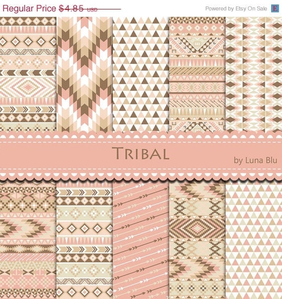 New Item added to my shop:60% OFF Tribal Digital Paper: “Tribal ...