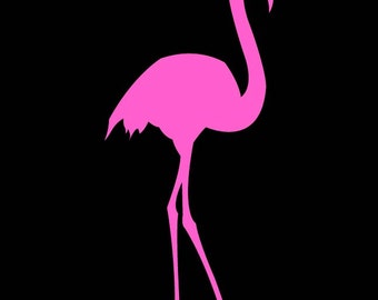 Pink flamingo decal | Etsy