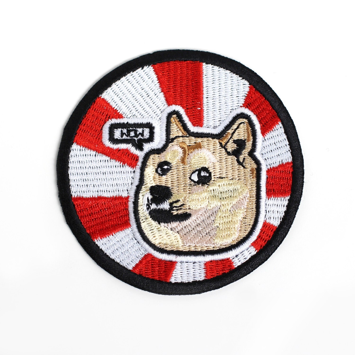 Embroidered Iron On Patch Badge WOW DOGE