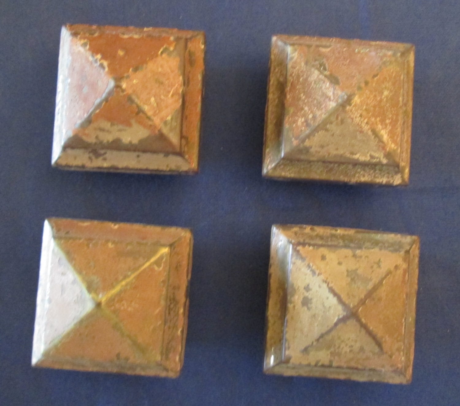 Set of Four Vintage Solid Brass Square Bed Post Caps. – Haute Juice