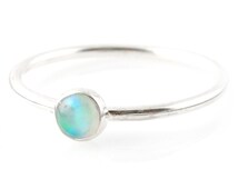 Rainbow Moonstone Stacking Ring in Sterling Silver - Gemstone Ring - Moonstone Ring