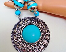Unique turquoise medallion related items | Etsy