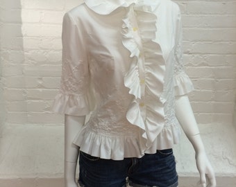 Ruffle collar blouse | Etsy